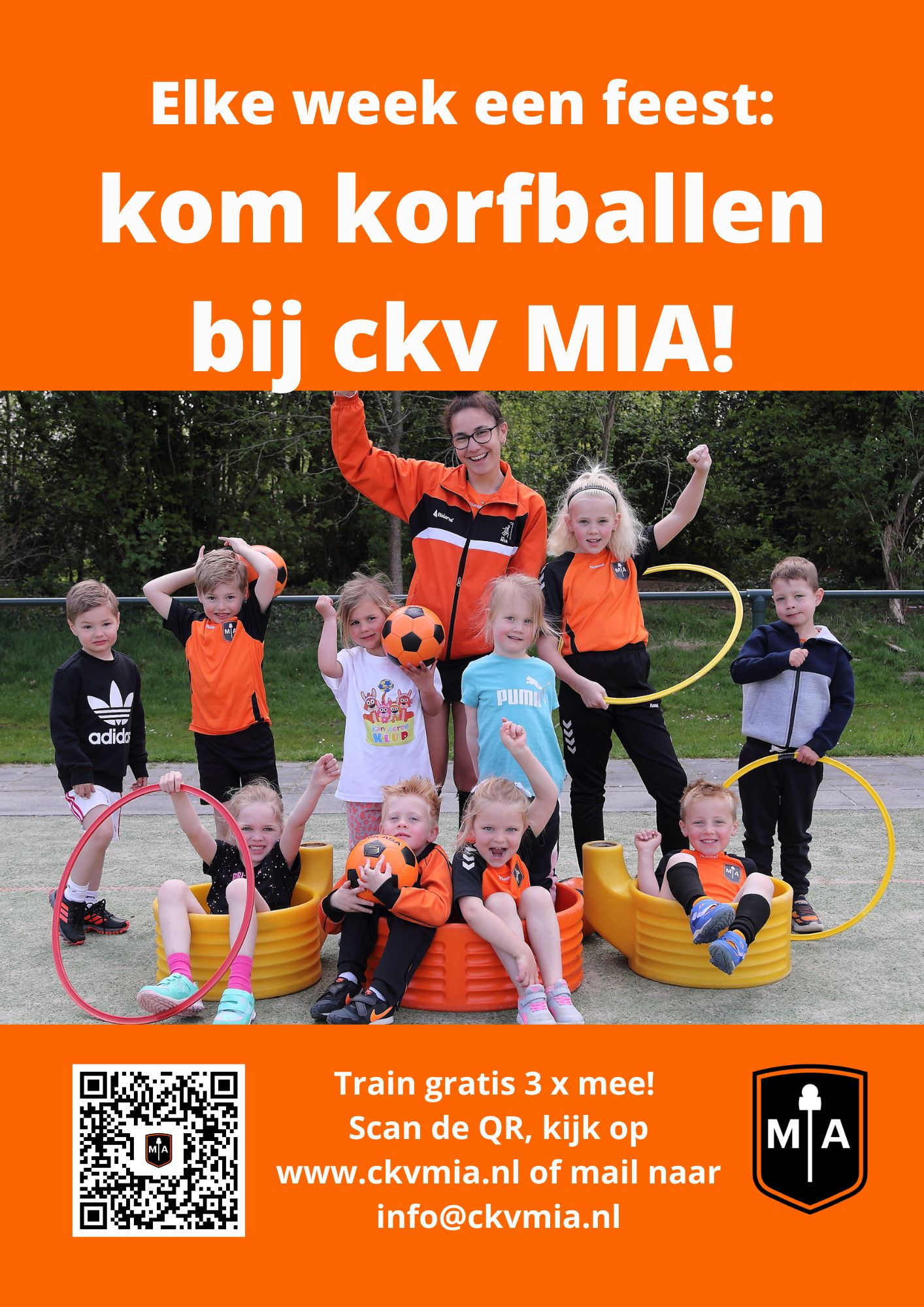 Vriendjestraining voor de E: kom korfballen bij MIA! | ckv MIA